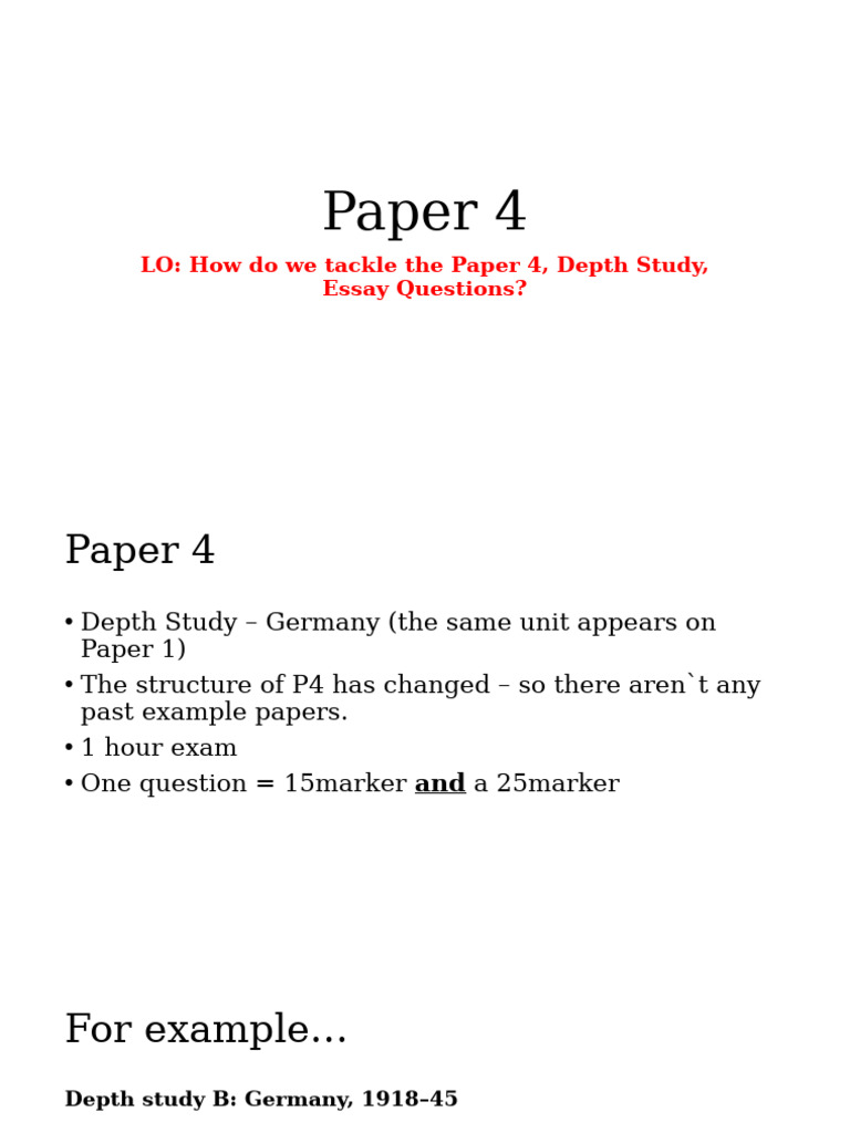 Tackling Paper 4 | PDF