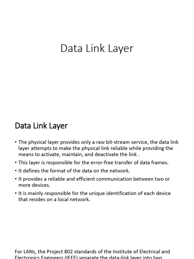 Data Link Layer | PDF