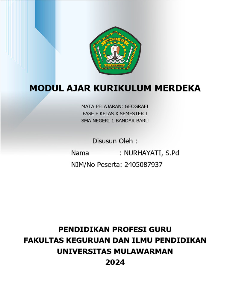 Template Modul Ajar Kurikulum Merdeka PPG UMS (V.2 - 2024) | PDF