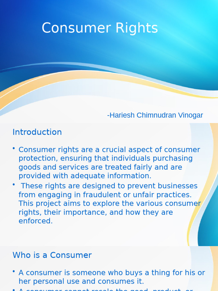 Consumer Rights Project | PDF