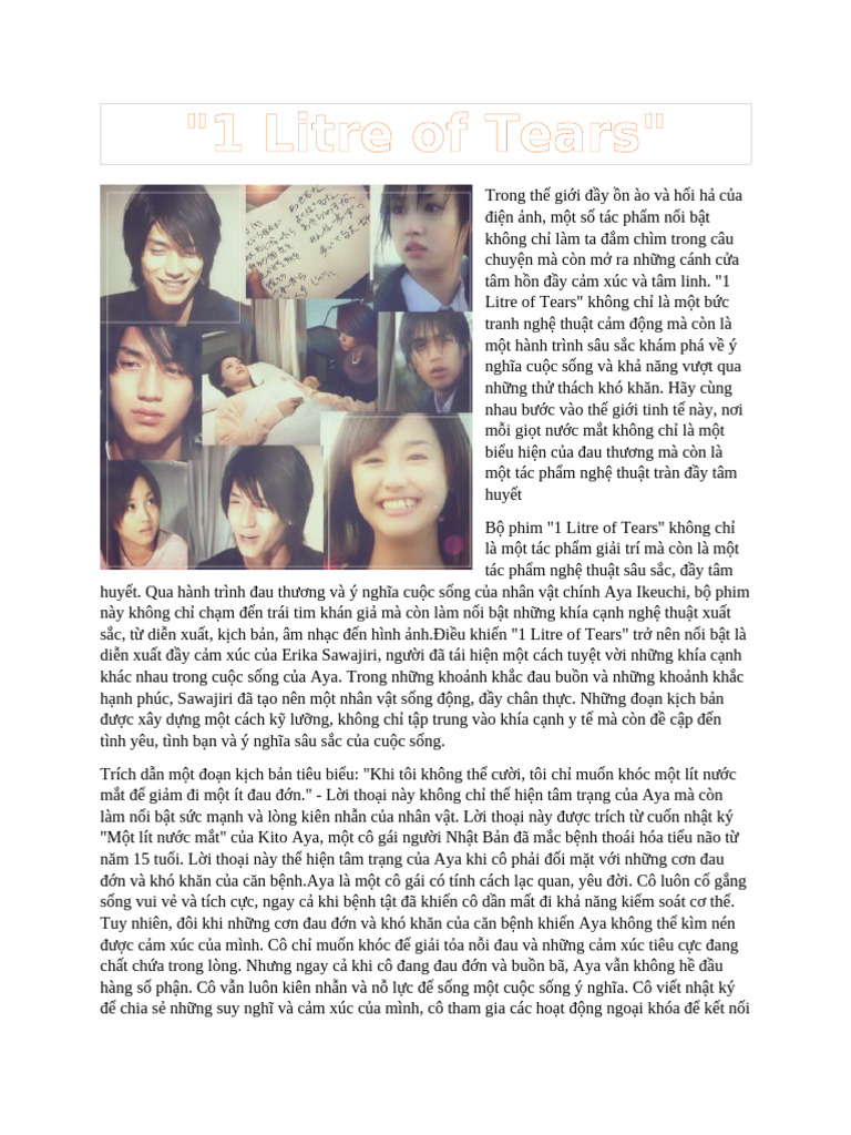 1 Litre of Tears | PDF