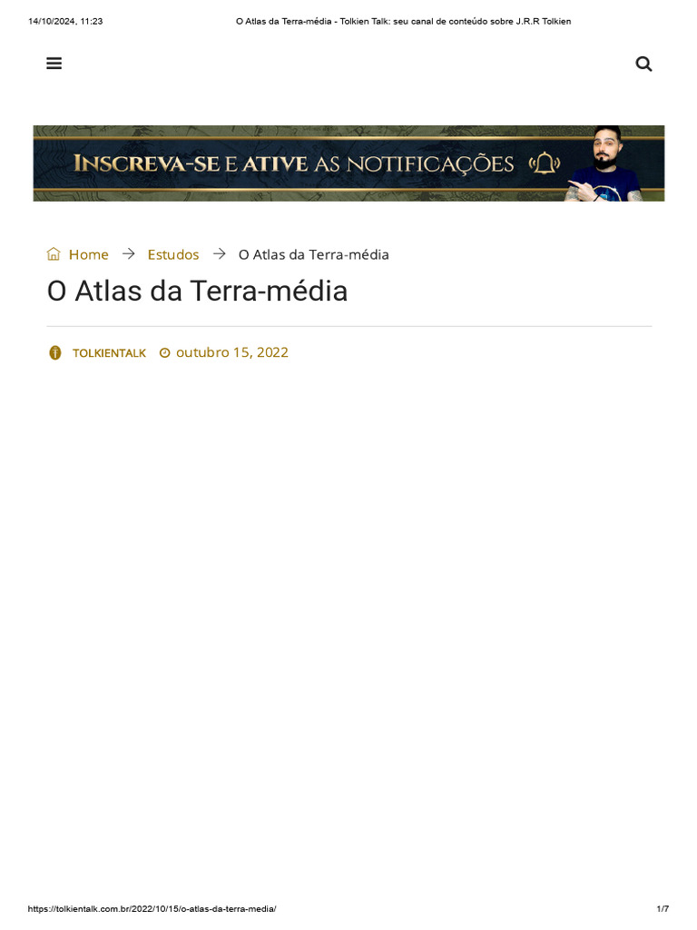 O Atlas Da Terra-Média - Tolkien Talk - Seu Canal de Conteúdo Sobre J.R.R Tolkien | PDF
