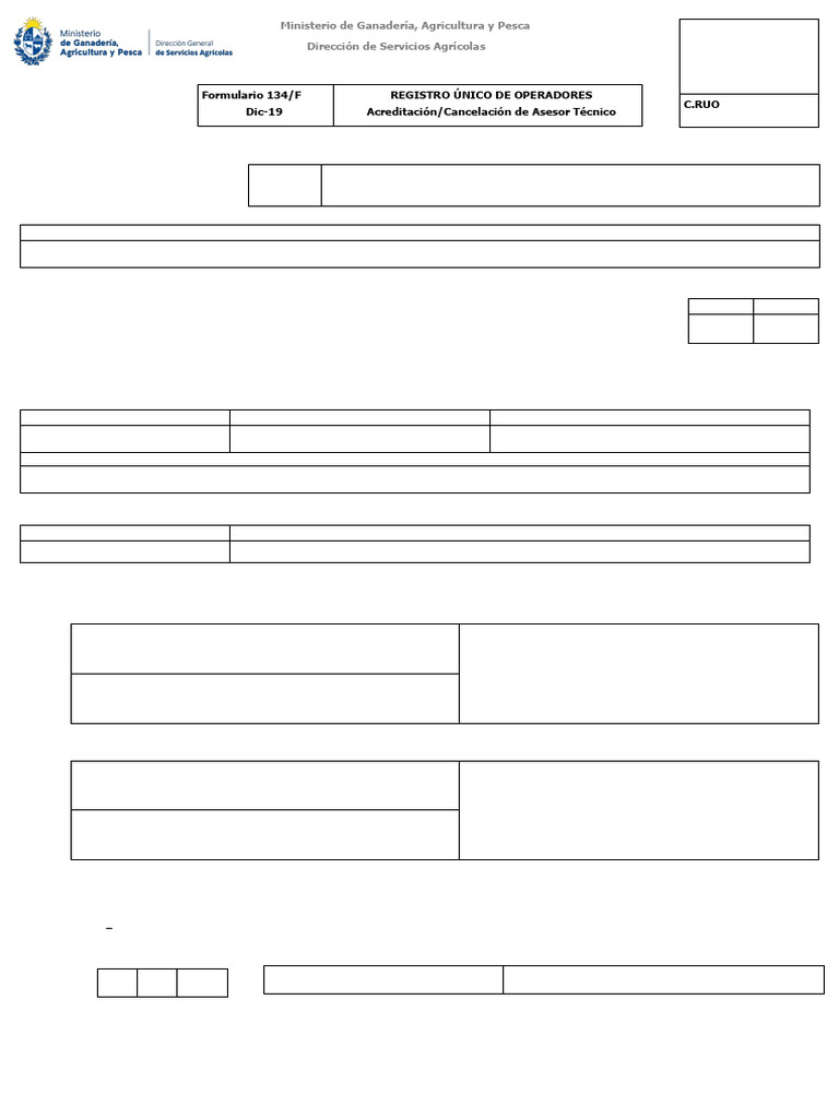 Formulario 134 F | PDF