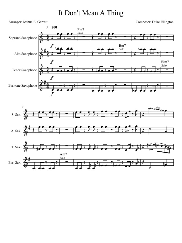029-It Don't Mean A Thing （艾灵顿公爵） | PDF