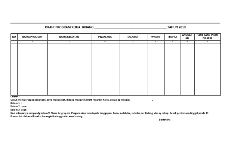 Form Program Kerja, PDF | PDF