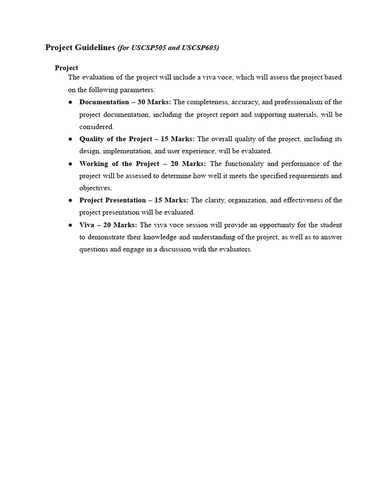 Project Guidelines TYCS | PDF