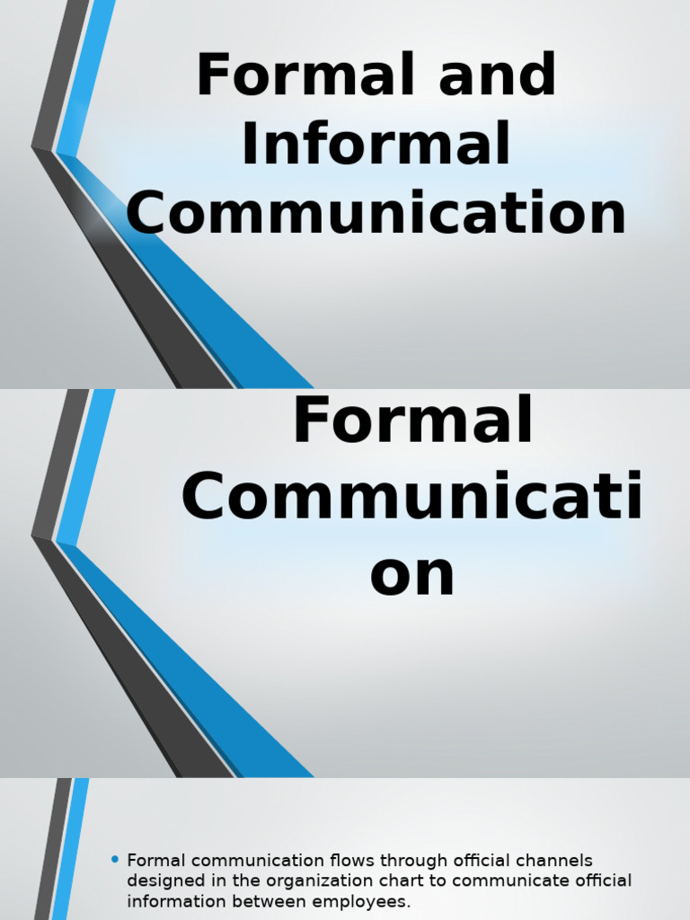 Formal and Informal Communication | PDF