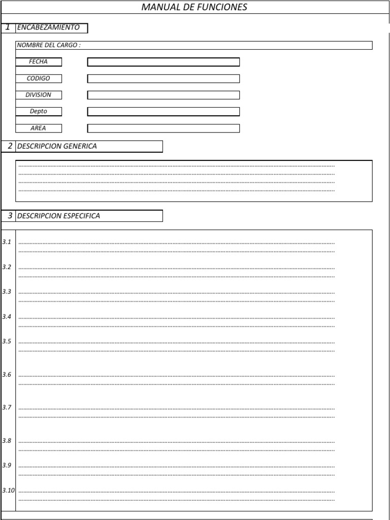 Formato de Manual de Funciones | PDF