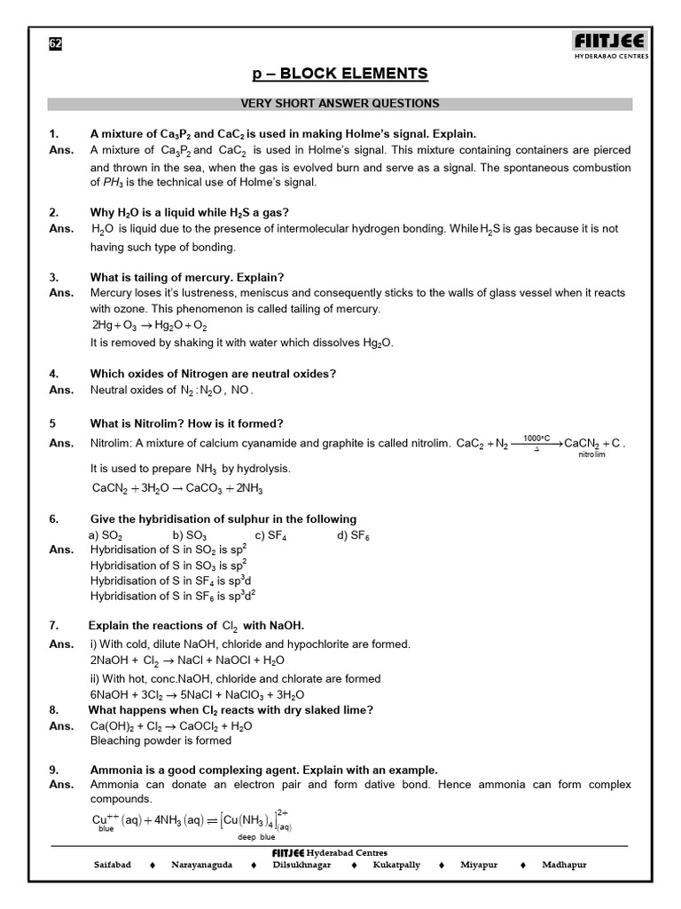 Senior Chemistry Halfyearly Material | PDF