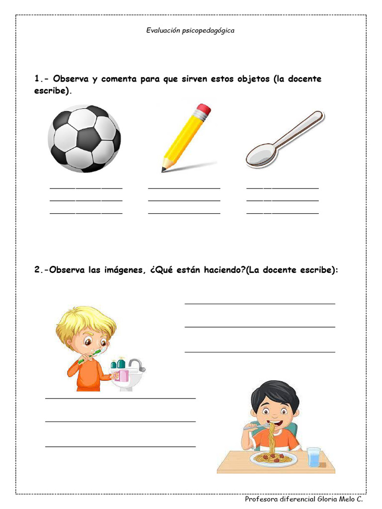 Prueba Psicopedagogica Ingreso Nt1 | PDF