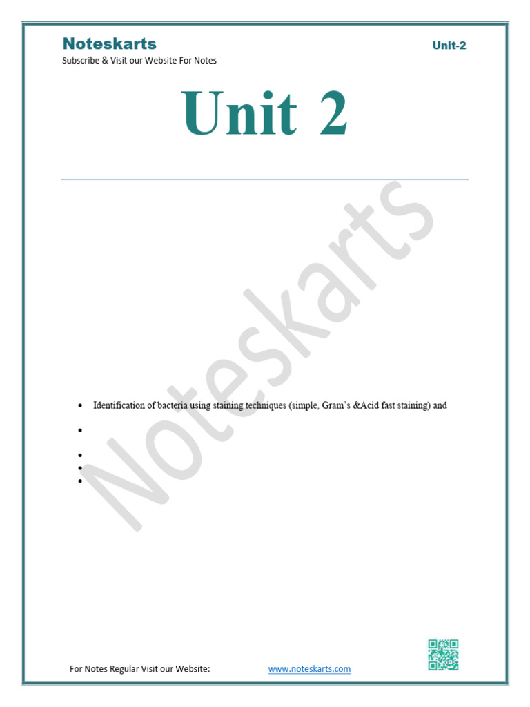 UNIT 2 BPharma 3rd Sem Pharmaceutical Microbiology by Noteskarts Com | PDF