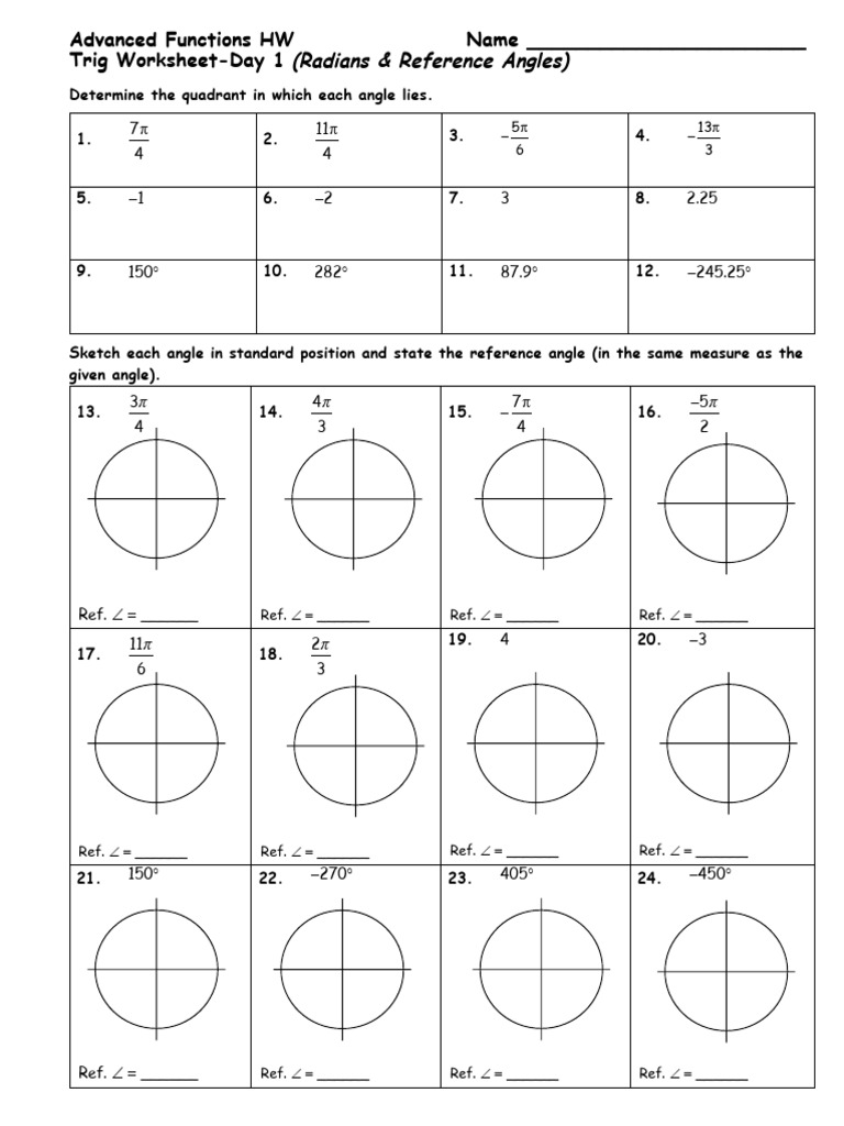 Reference and Coterminal Angles | PDF