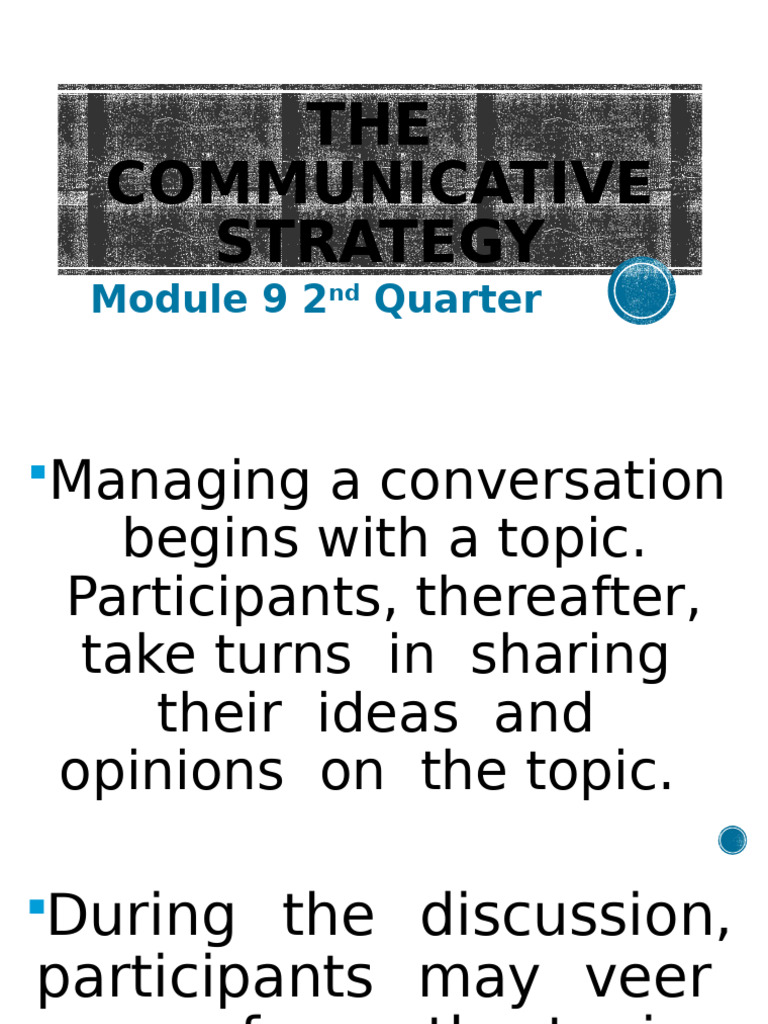 Module 9 g11 The Communicative Strategy 2q | PDF