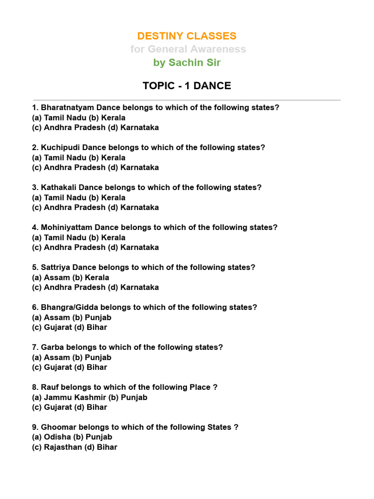 Dance Test | PDF