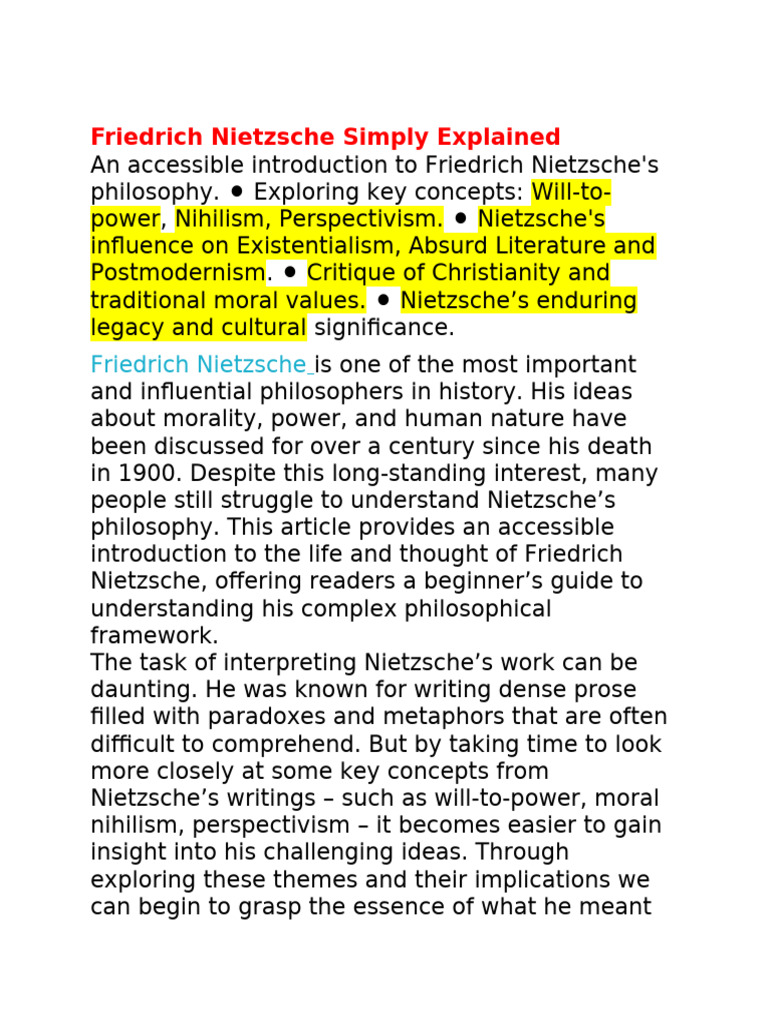 Nietzsche | PDF | Friedrich Nietzsche | Philosophy