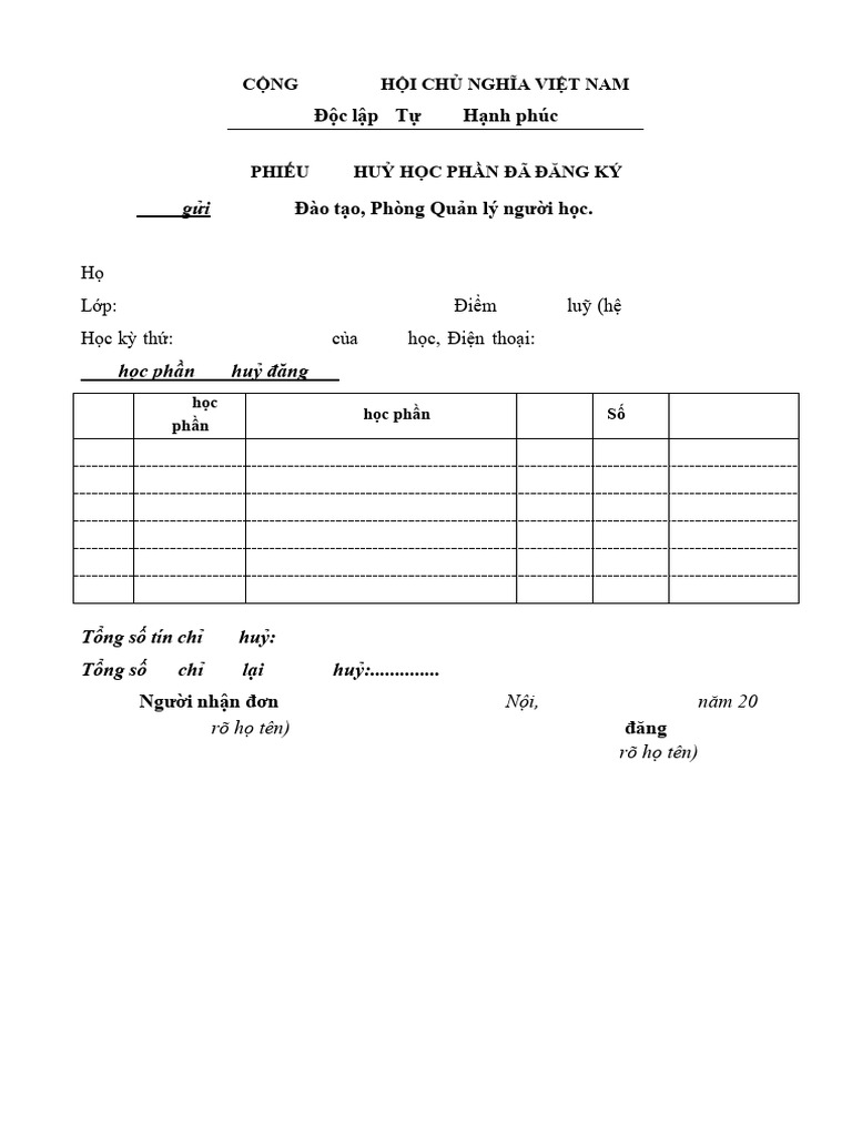 Don Dang Ky Huy Hoc Phan Da Dang Ky | PDF