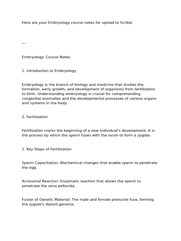 Embryology Class Notes | PDF | Twin | Embryo