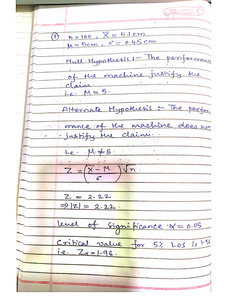 Large Sample Test Solved examples | PDF