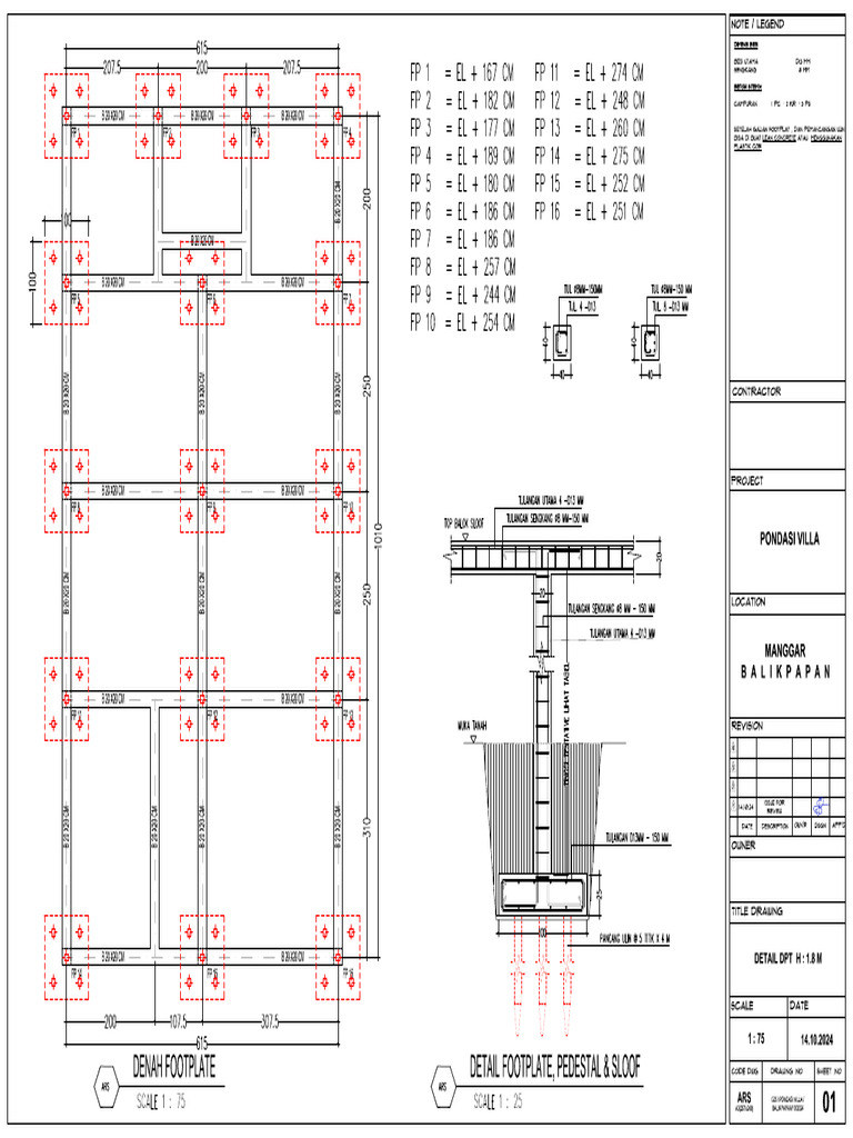 Denah Footplat & Detail | PDF