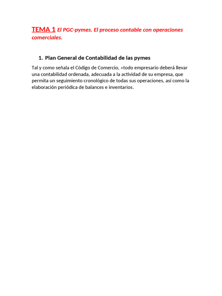 TEMA 1 El PGC | PDF