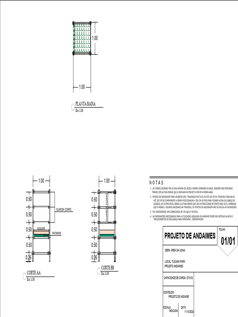 Projeto Andaime 1 X 1 X 0,80 | PDF