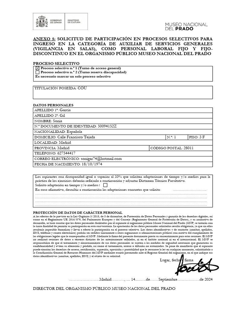 ANEXO 5 - MODELO DE SOLICITUD | PDF