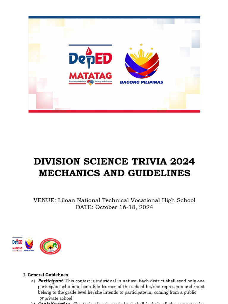 Science Trivia Mechanics and Guidelines (1) | PDF