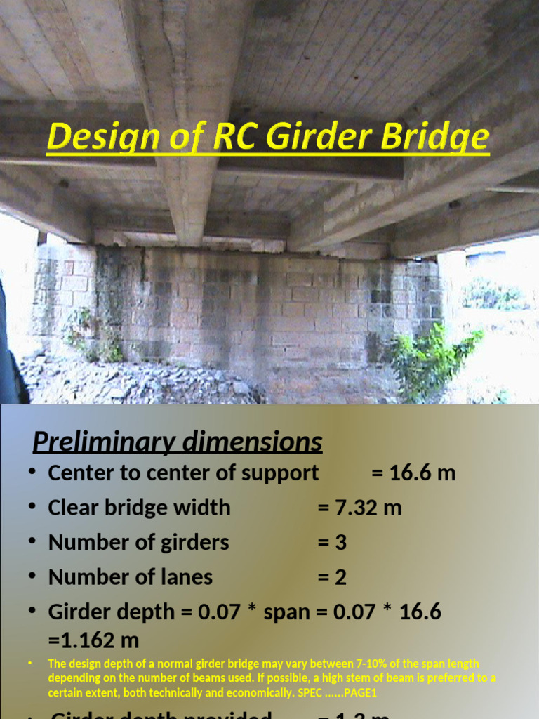 Design of RC Girder Bridge | PDF