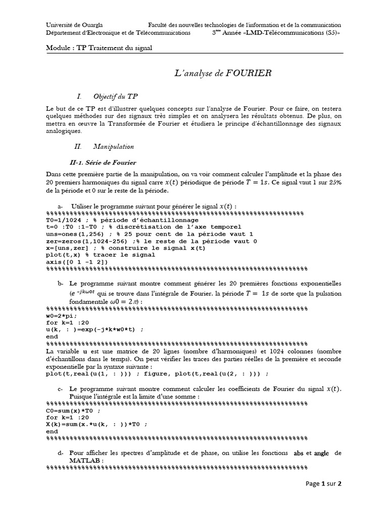 TP3 T Signal | PDF