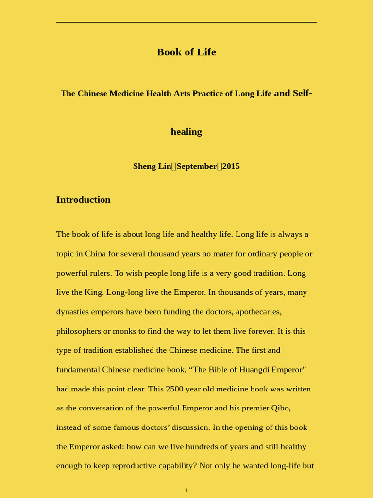 Book of Life 1 | PDF | Yin And Yang | Soul