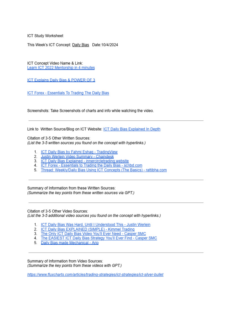 1 Ict Course Daily Bias Pdf