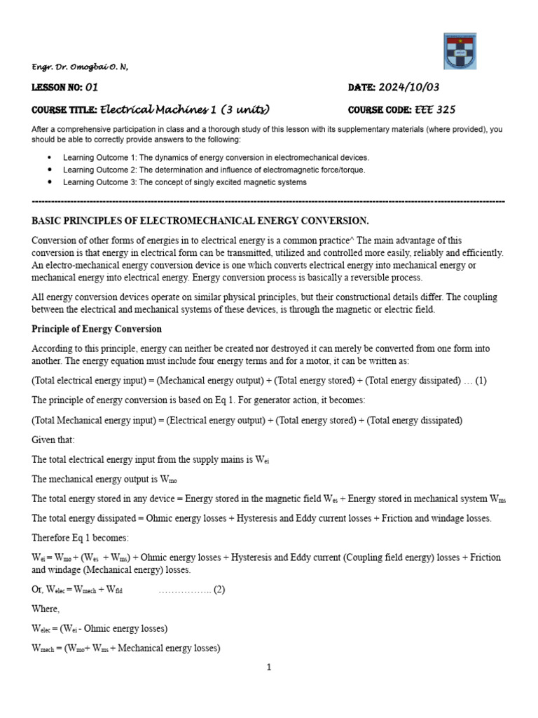 Eee 325 WK 1 | PDF