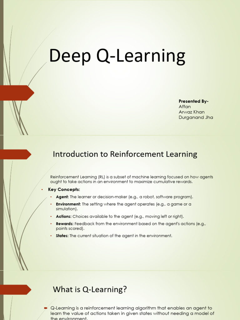 RL - Deep Q Learning Presentation (Updated) | PDF