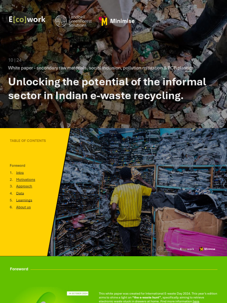 Informal Sector and E-Waste Recycling in India | PDF | Electronic Waste ...