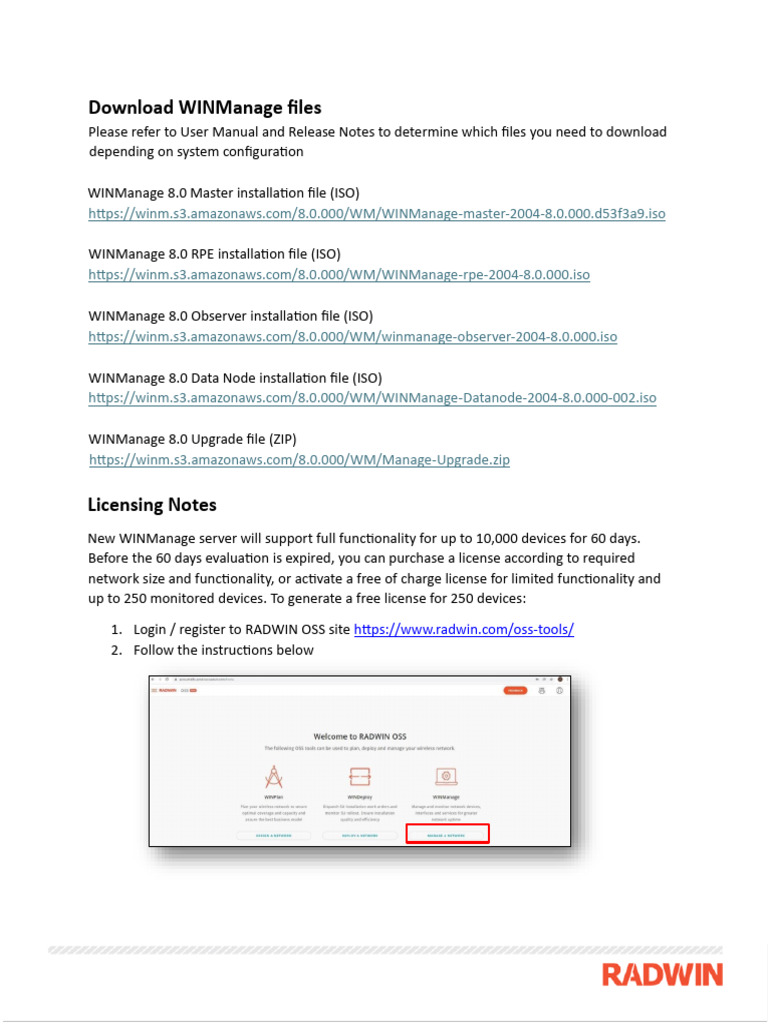 URLs WINManage 8.0 | PDF