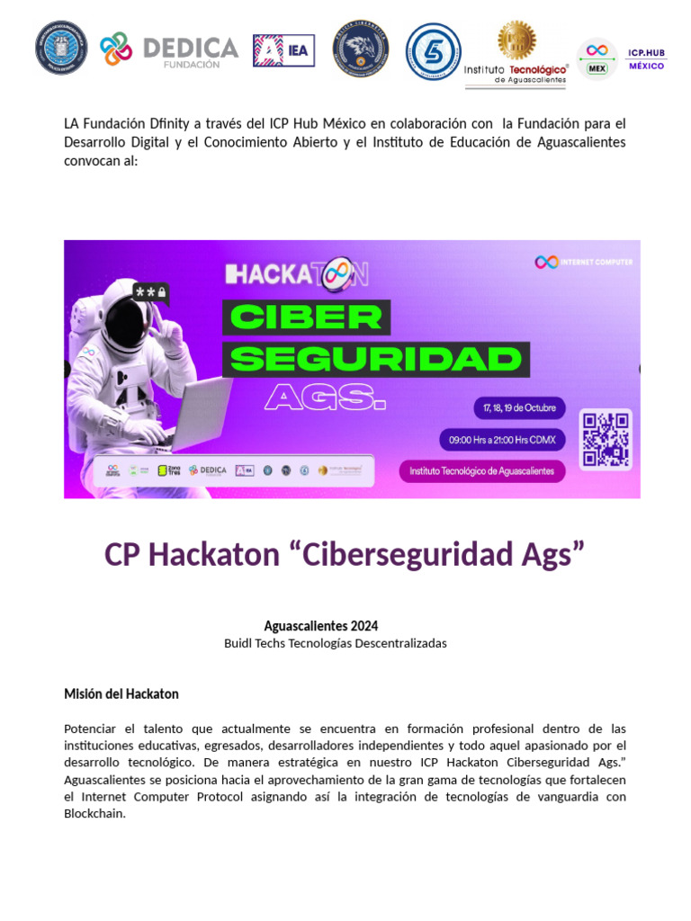 Propúesta de Hackaton Cibersegurity Ags Final | PDF