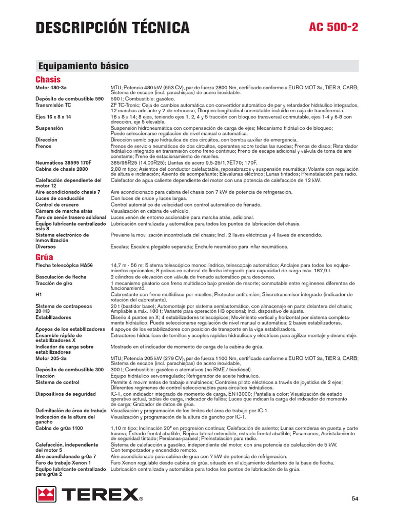 Ficha técnica - AC 500-2 | PDF