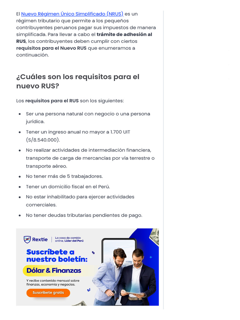 Requisitos para El Nuevo RUS - Guía Del Trámite de Adhesión Paso A Paso ...