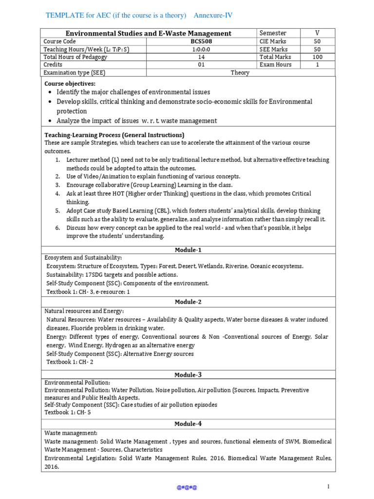 Environmental Studies And E Waste Management Pdf
