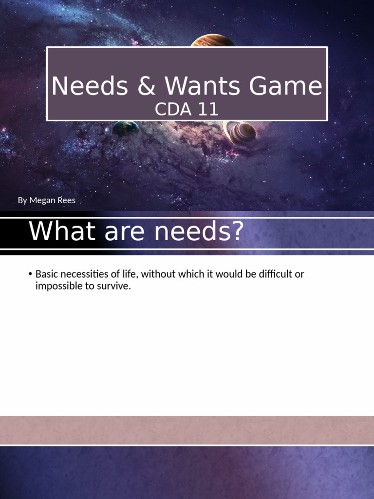 Needs Vs Wants Classroom Activity Pdf