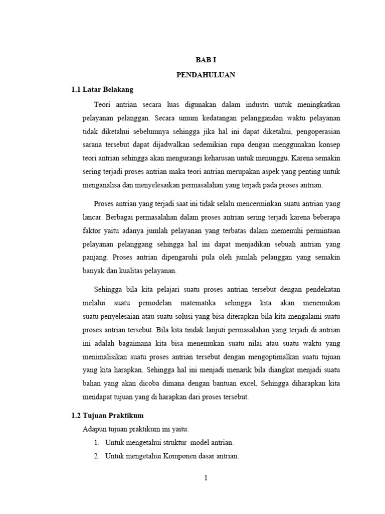 Laporan Metode Antrian | PDF