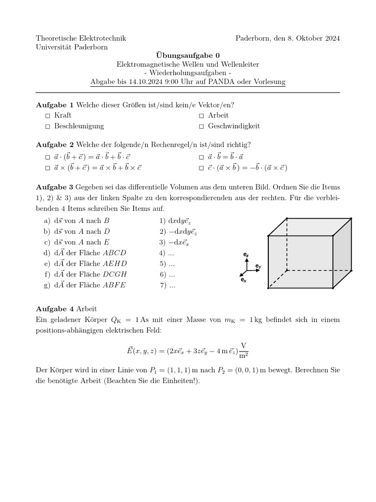 Emww Aufgabe 0 Ws2425 | PDF