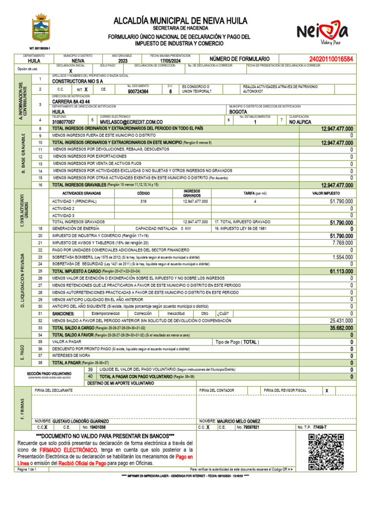 Ica Neiva 2023-Nio | PDF