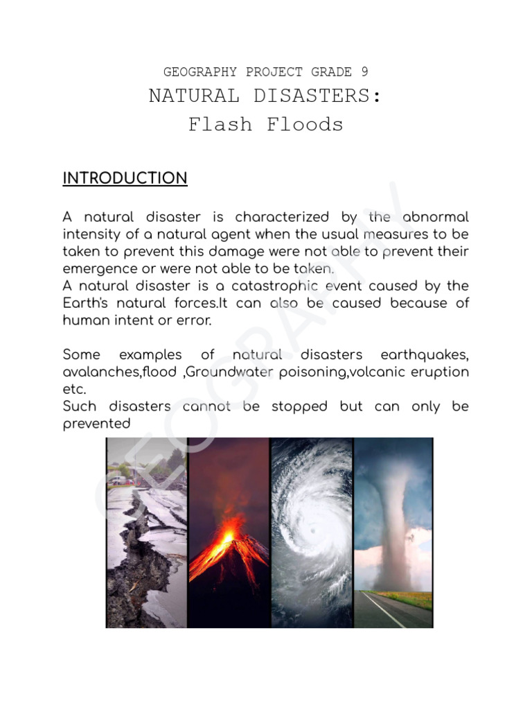 GEOGRAPHY PROJECT Grade 9 | PDF | Flood | Natural Disasters