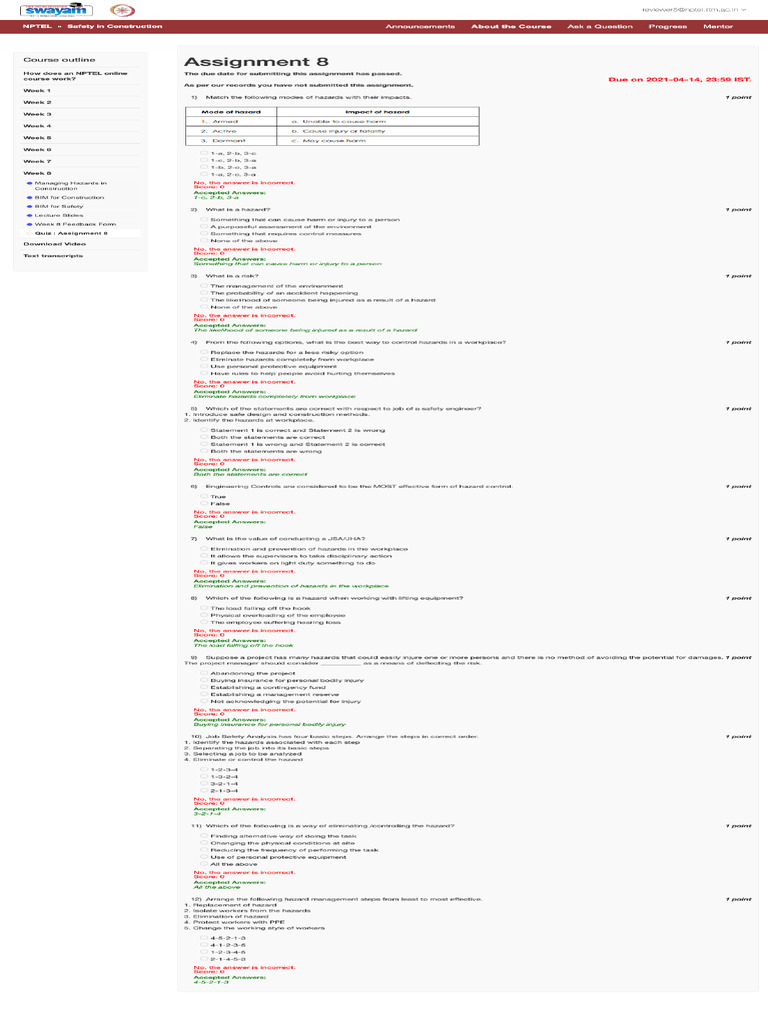 Noc21 Ce16 Assignment Week 8 | PDF
