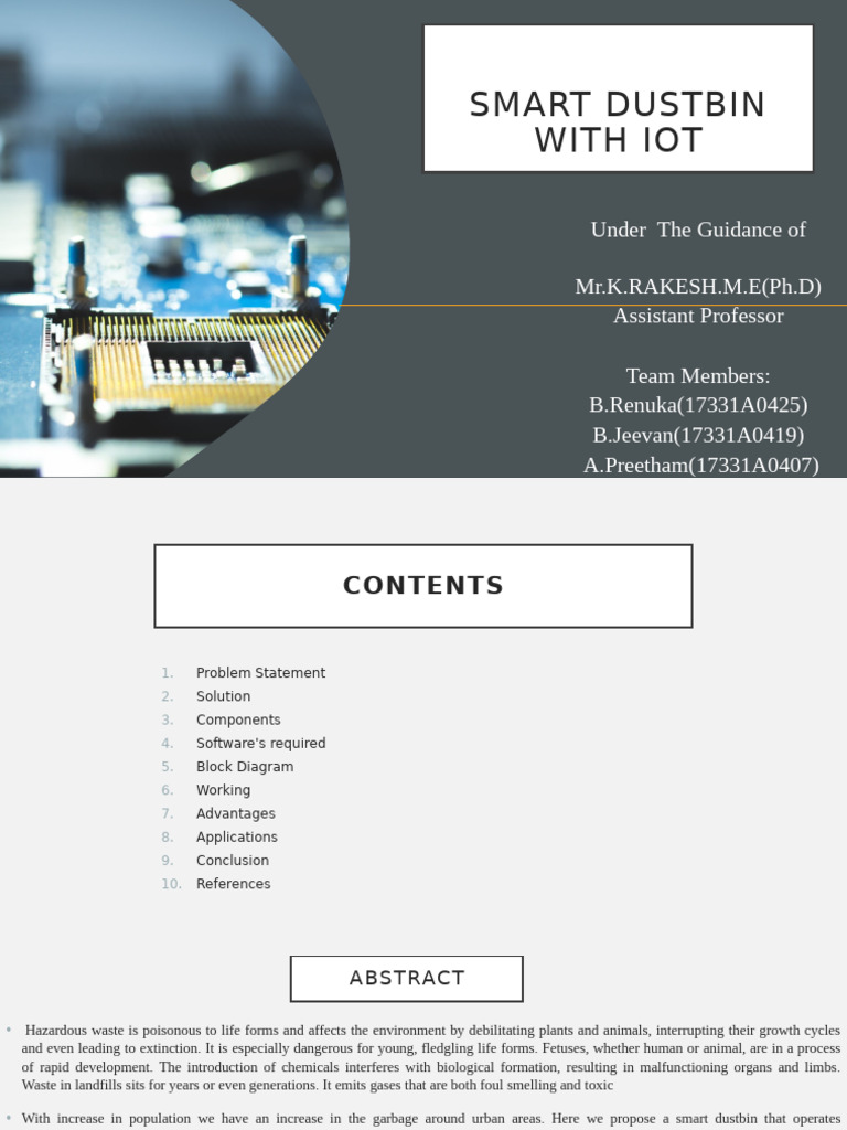 Smart Dustbin With Iot-1 | PDF