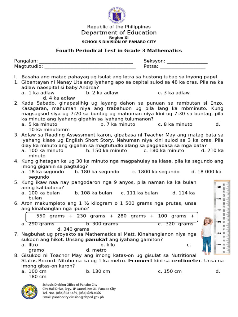 Q4_G3-Mathematics-3_-Periodical-Test_SY-2022-23 | PDF