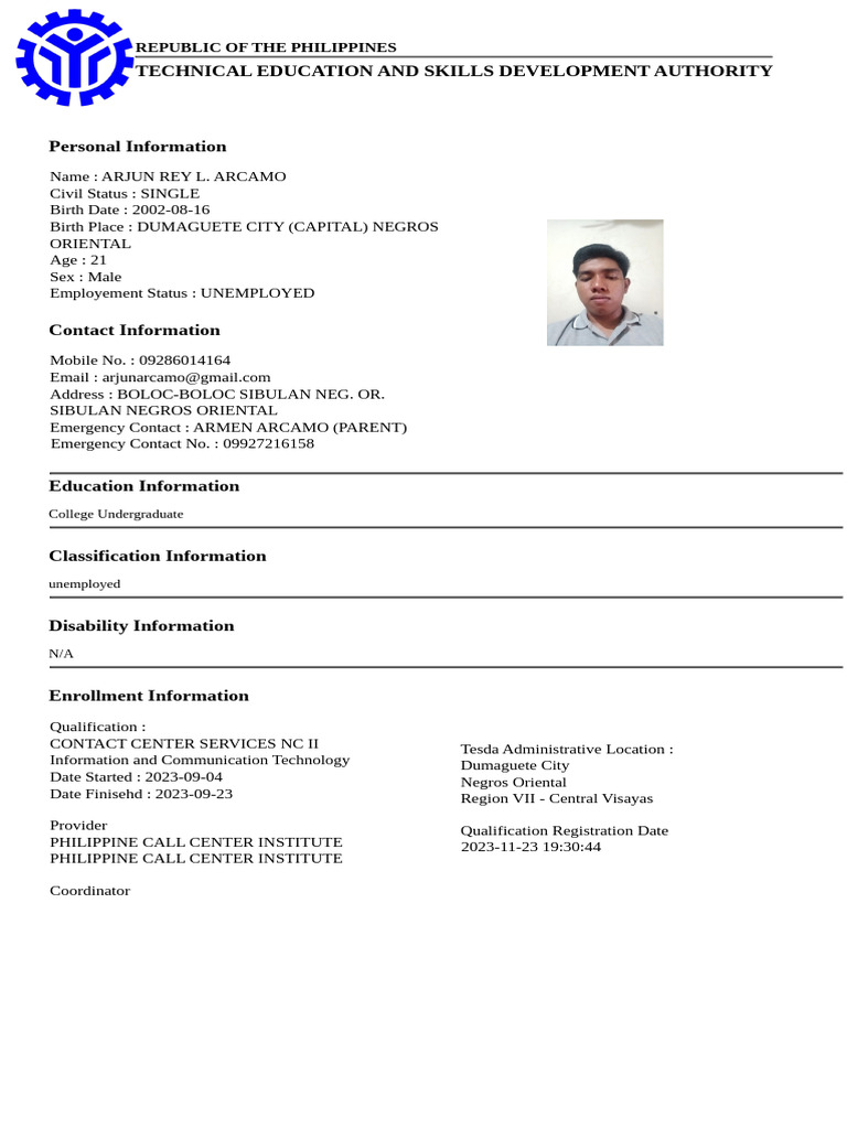 Document Tesda | PDF