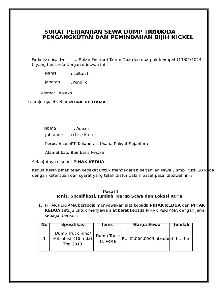 11zon - Sewa DT 10 Roda Molawe | PDF