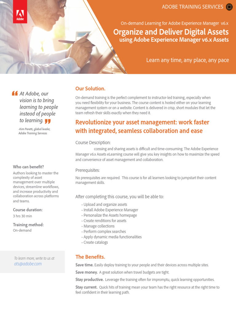 AEM Digital Assets Elearning Datasheet Final | PDF | World Wide Web | Internet & Web